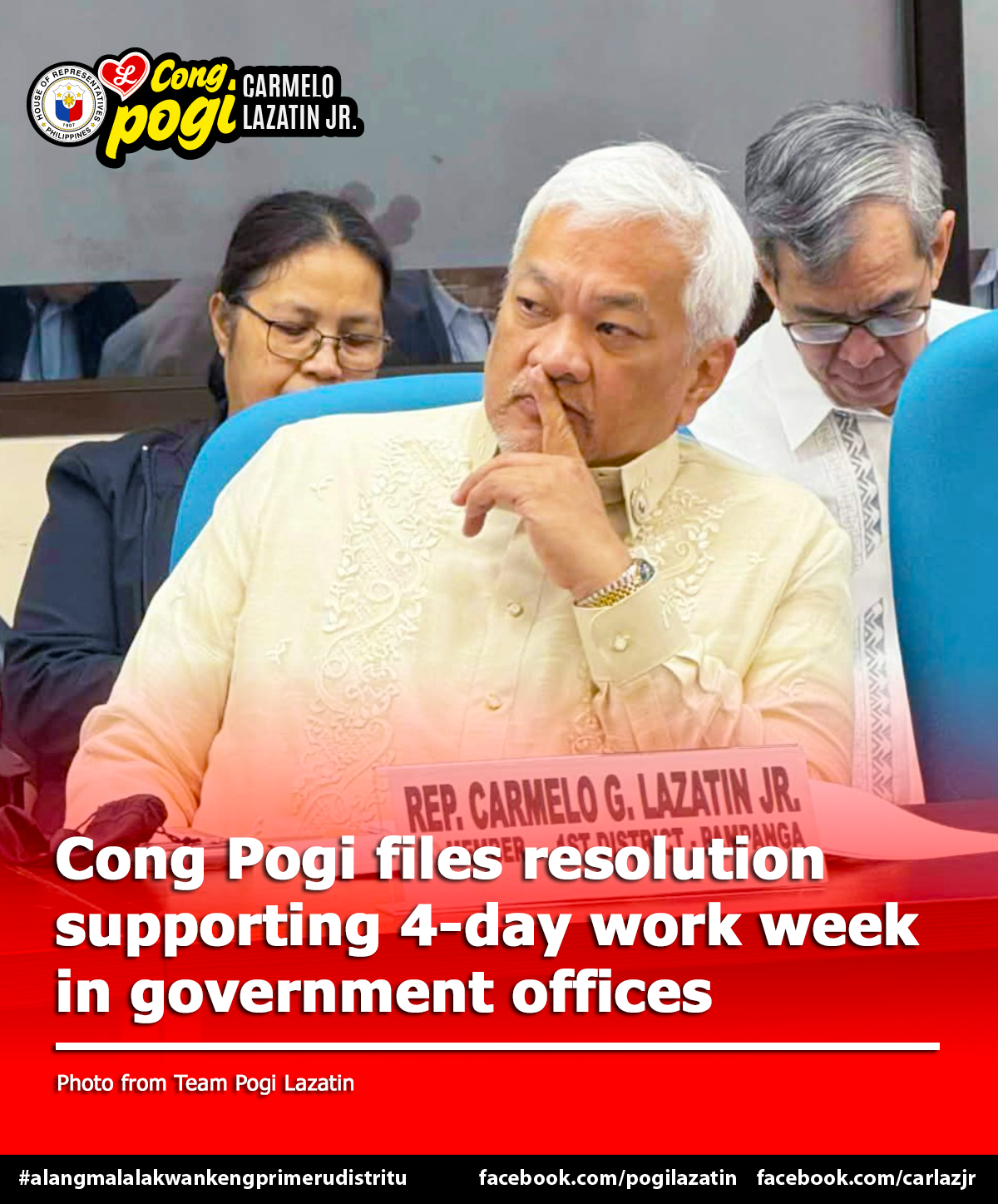CONG POGI FILES RESO SUPPORTING 4-DAY WORK WEEK – Centro News Online
